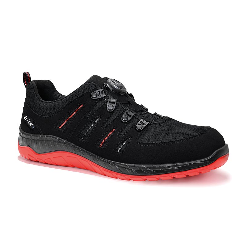 Elten Maddox Boa Black-Red Low S3 Werkschoenen | Wear And Work